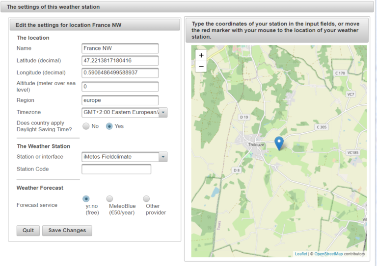 How can I edit the details of my station (GPS coordinates, name, region ...